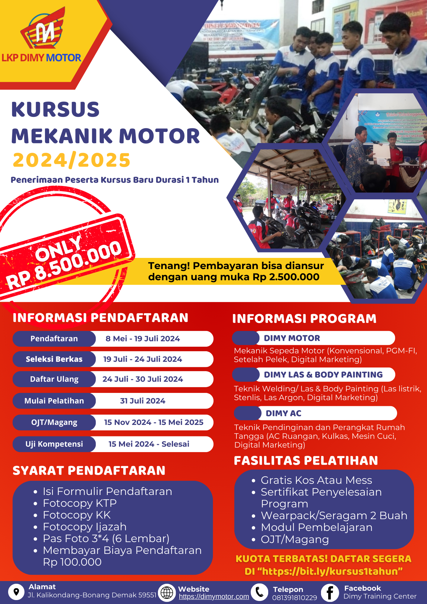 Kursus Mekanik Sepeda Motor Demak (1 Tahun)